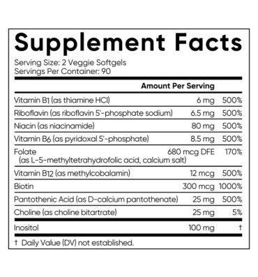 Complejo Vitamina B Advance + Folato. 180 Vsoftgel – Greenery México